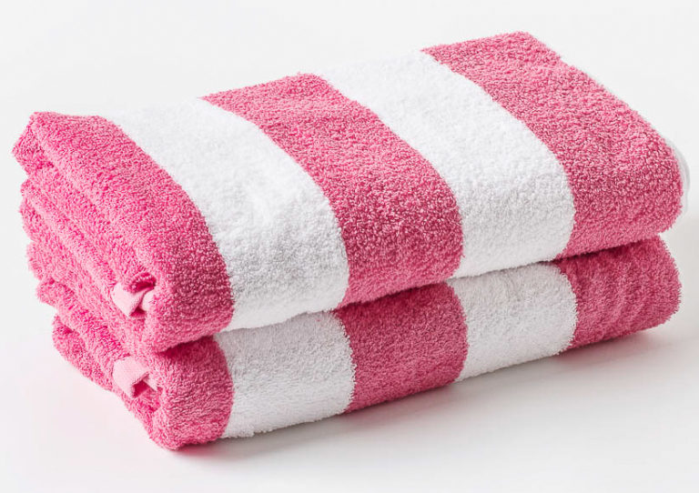 Luxury Chlorine Resistant Pink & White Pool Towel - Terri Towelling