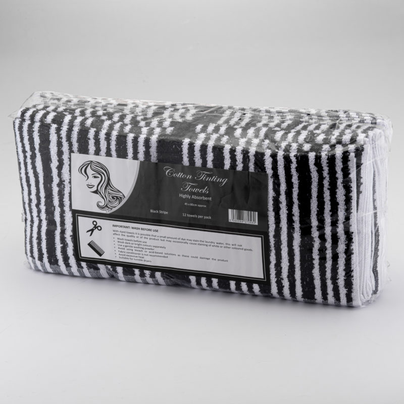 Shop Black & White Tinting Hairdressing Towels in UK | Terri Towelling